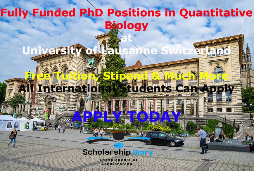 Fully Funded PhD Scholarships In Quantitative Biology Switzerland 